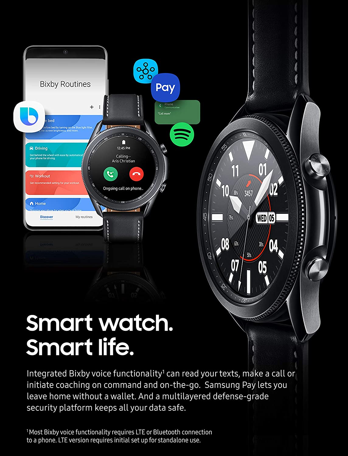 שעון חכם Samsung Galaxy Watch3 45mm SM-R845 LTE סמסונג | BuyIL